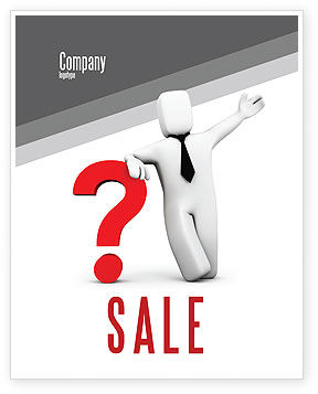 Red Question Mark Under Hand Of Man Sale Poster Template in Microsoft ...