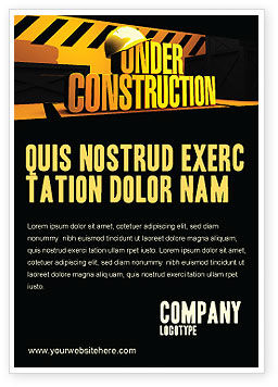 Closed Under Construction Flyer Template, Background in Microsoft Word ...