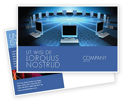 Networking Connection Star Type Postcard Template in Microsoft Word ...