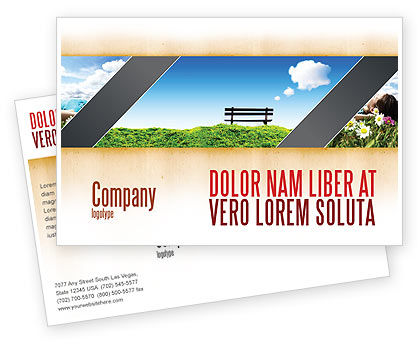 Bench Postcard Template in Microsoft Word, Adobe InDesign, 05275 ...