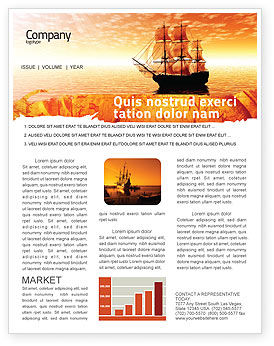 Sailing Ship Newsletter Template for Microsoft Word & Adobe InDesign ...