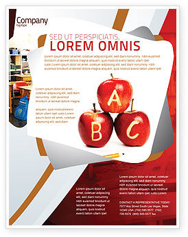 Apples ABC Flyer Template, Background in Microsoft Word, Publisher and ...