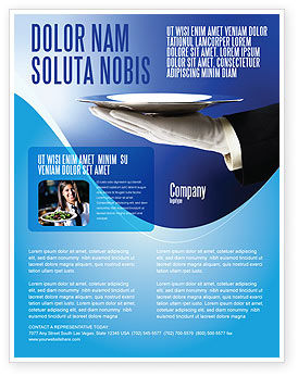 Waiter Flyer Template, Background in Microsoft Word, Publisher and ...