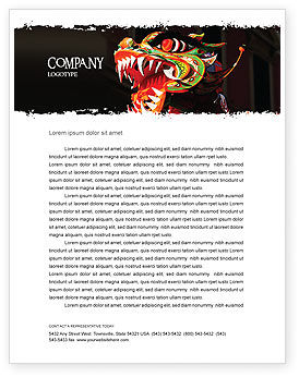 Plantilla de membrete - dragón de carnaval, Layout para Microsoft Word ...