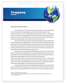 World Globe Letterhead Template, Layout for Microsoft Word, Adobe ...