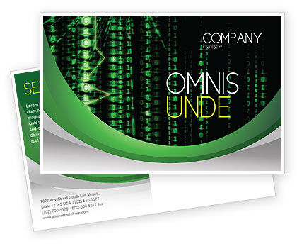 Matrix Code Stream Postcard Template in Microsoft Word, Adobe InDesign ...