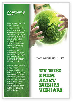 Green World in Human Hands Ad Template for Advertising Needs, ID 06955 ...