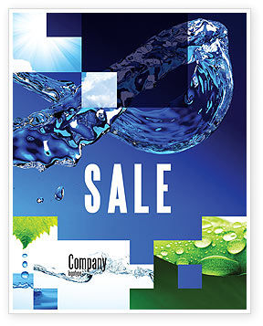 Blue Water Sale Poster Template in Microsoft Word, Publisher and Adobe ...