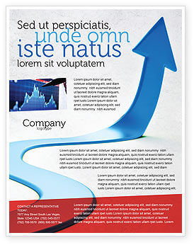 Blue Arrow Path Flyer Template, Background in Microsoft Word, Publisher ...