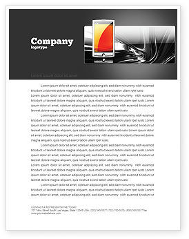 Touchscreen Phone Letterhead Template, Layout for Microsoft Word, Adobe ...