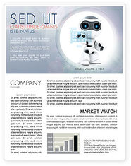 Robot Model PowerPoint Template, Backgrounds | 08181 | PoweredTemplate.com