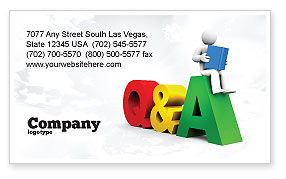 Questions & Answers Business Card Template, Layout. Download Questions ...