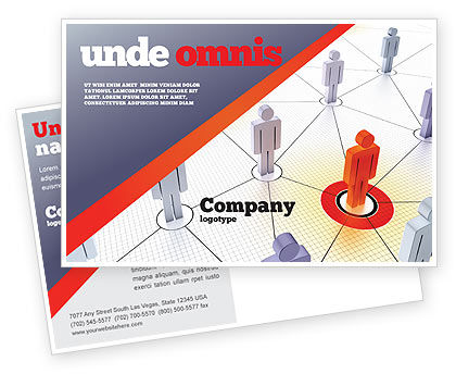 Connections In The Network Postcard Template in Microsoft Word, Adobe ...