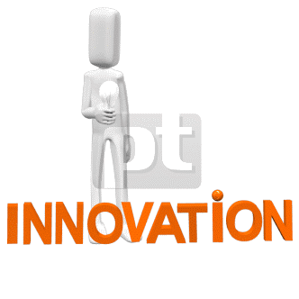 Person stands next to the word INNOVATION Animated Clipart | 00751 ...