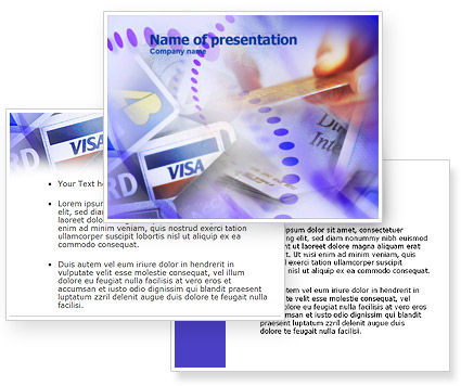 Visa Card PowerPoint Template - PoweredTemplate.com | 3 Backgrounds, 3 ...