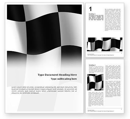 Checkered Flag Word Templates Design, Download now | PoweredTemplate.com