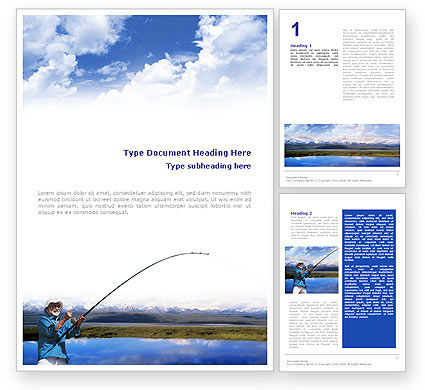 Sport Fishing Word Template 01756 | PoweredTemplate.com
