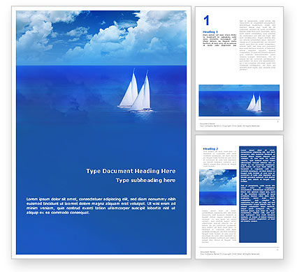 Plantilla de Word - horizonte mar | 01823 | PoweredTemplate.com
