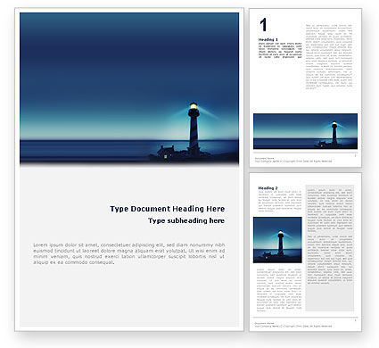 Lighthouse Word Template 02197 | PoweredTemplate.com