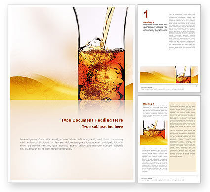 Ice Tea Word Template 02363 | PoweredTemplate.com