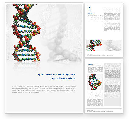 DNA On a Gray Word Template 02407 | PoweredTemplate.com