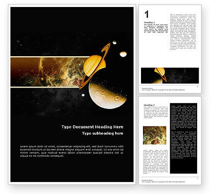 Raum Mond Word Designvorlagen, jetzt herunterladen | PoweredTemplate.com