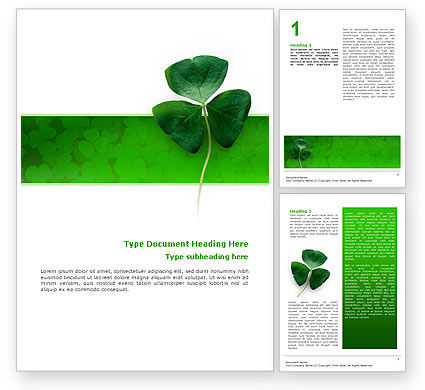 Clover Word Template 02538 | PoweredTemplate.com