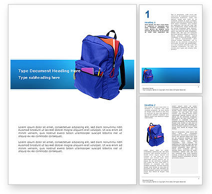 School Backpack Word Template 02577 | PoweredTemplate.com