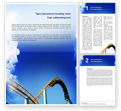 Roller Coaster Word Template 02740 | PoweredTemplate.com