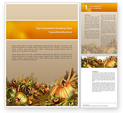 Autumn Harvest Word Template 02826 | PoweredTemplate.com