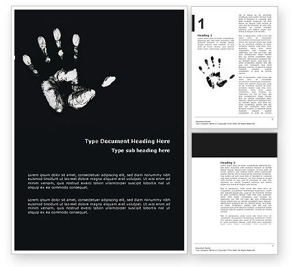 Hand Print Word Template 03057 | PoweredTemplate.com