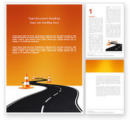Road Work Flyer Template, Background in Microsoft Word, Publisher and ...