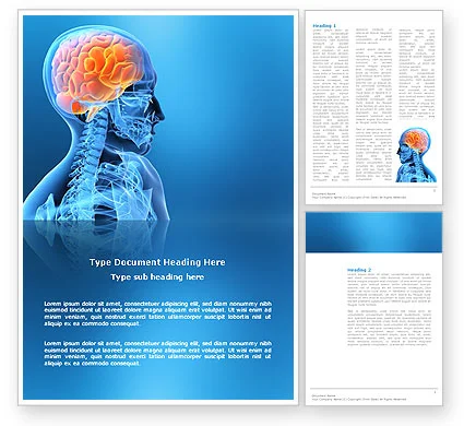 Brain In Skull Word Template 03110 | PoweredTemplate.com