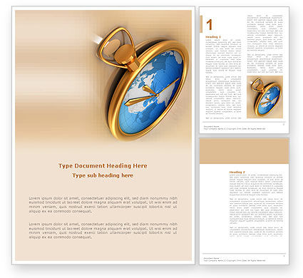 Clocks Word Templates Diseño, Descargar ahora | PoweredTemplate.com