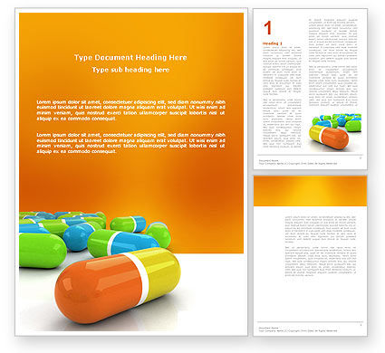 Colored Pills Word Template 03191 | PoweredTemplate.com