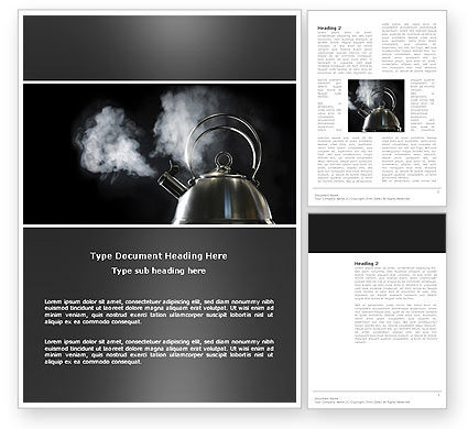 Boiling Kettle Word Template 03235 | PoweredTemplate.com