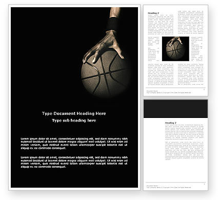 Plantilla de Word - jugador de baloncesto | 03249 | PoweredTemplate.com