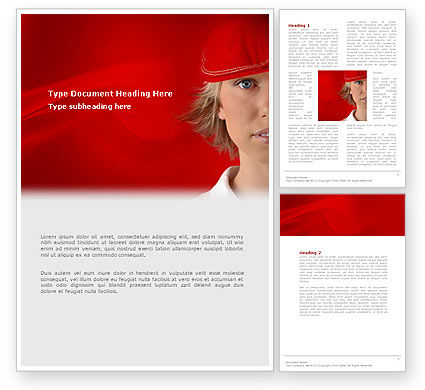 Lady in Red Word Template 03292 | PoweredTemplate.com