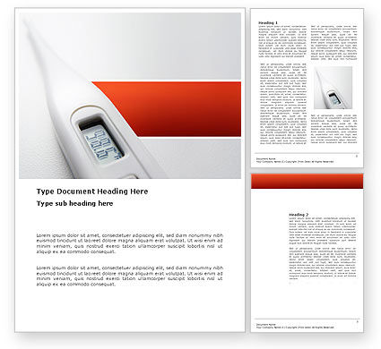 Electronic Thermometer Word Template 03351 | PoweredTemplate.com