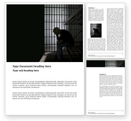 Prison Cell With Prisoner Word Template 03377 | PoweredTemplate.com