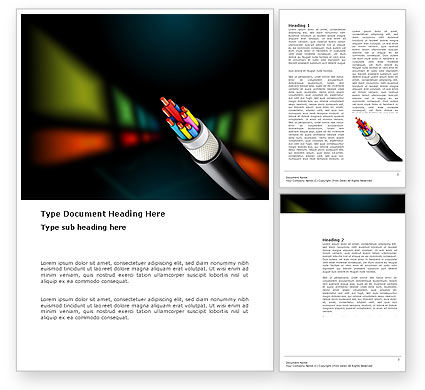 Fiber Optics Word Templates Design, Download now | PoweredTemplate.com