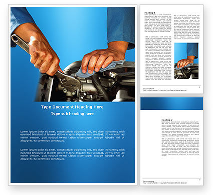 Engine Word Template 03698 | PoweredTemplate.com