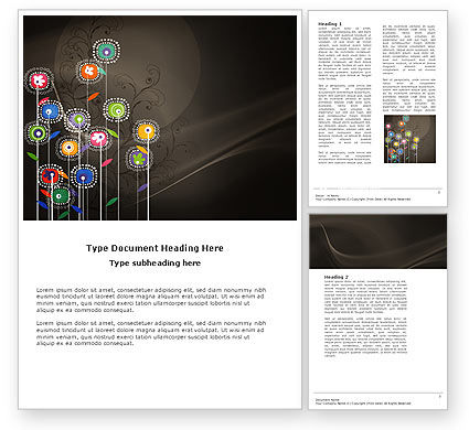 Blumen Word Designvorlagen, jetzt herunterladen | PoweredTemplate.com