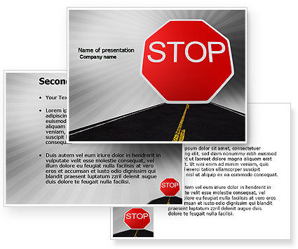 Stop Sign PowerPoint Template - PoweredTemplate.com | 3 Backgrounds, 3 ...
