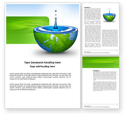 Blue Water Of A Green Planet Word Template 03986 | PoweredTemplate.com