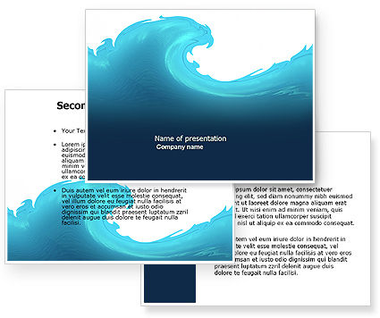 Wave PowerPoint Template - PoweredTemplate.com | 3 Backgrounds, 3 ...