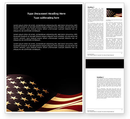 Old Glory USA Flag Word Template 04083 | PoweredTemplate.com