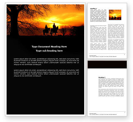Riders Word Template 04110 | PoweredTemplate.com