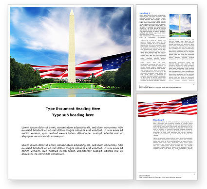 Washington Monument Word Template 04126 | PoweredTemplate.com