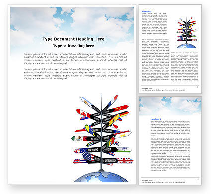 Directions Word Templates Design, Download now | PoweredTemplate.com
